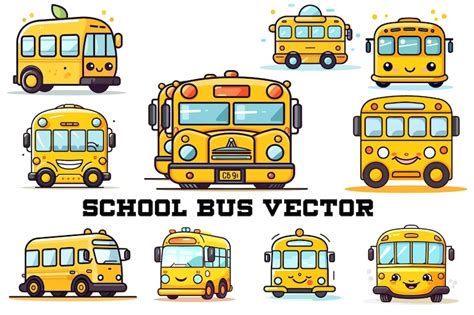 Premium Vector School Bus 10 Eps Vector Files School Bus Bus Vector