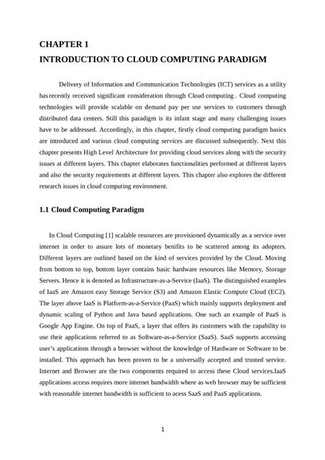 Pdf Chapter 1 Introduction To Cloud Computing Paradigm Shodhganga