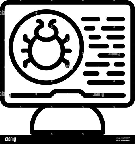 Computer Bug Icon Outline Vector Cyber Crime Internet Criminal Stock Vector Image And Art Alamy