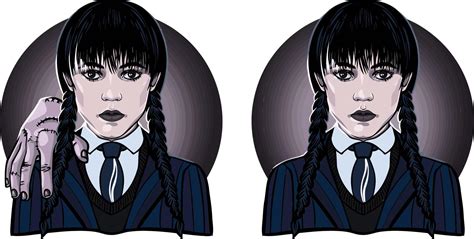 Wednesday Happy Halloween Girl With Braids Vector Wednesday Addams