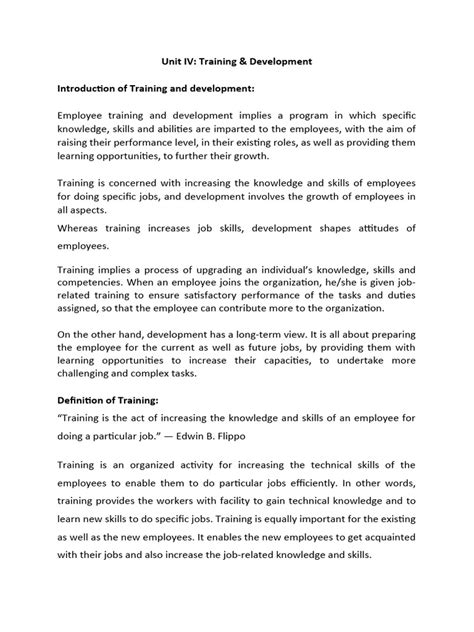 Unit Iv Training And Development Pdf Educational Technology Artificial Intelligence