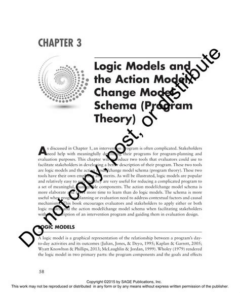 PDF Logic Models And The Action Model Change Model Schema Logic Models Are Popular In