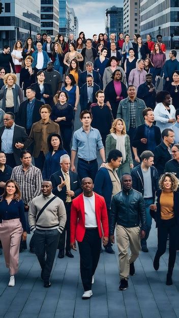 Group Of People Heading The Same Direction Premium Ai Generated Image