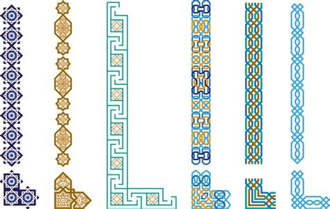 Arabic Ornamental Border Set Royalty Free Vector Vectorstock