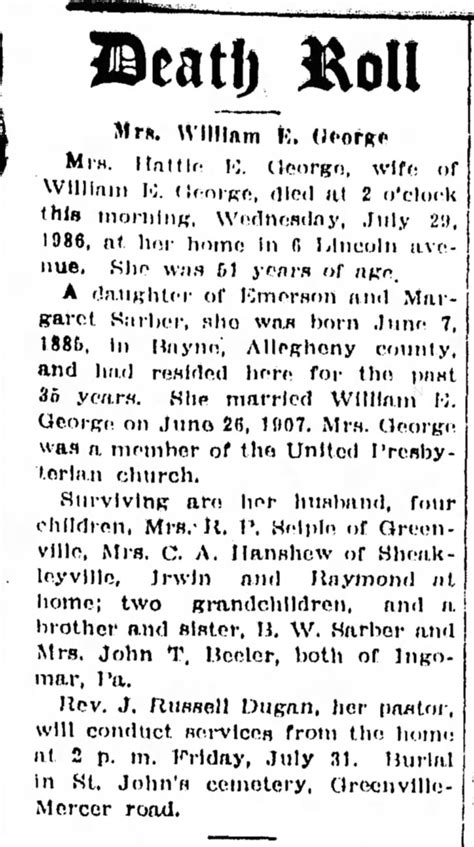 Hattie George Obituary ™