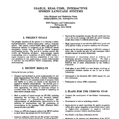 Usable Real Time Interactive Spoken Language Systems Acl Anthology