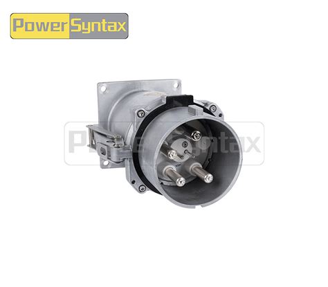 Powersyntax Heavy Duty Cee High Amp Industrial Panel Mounted Power Inlet 250amp 4p Waterproof
