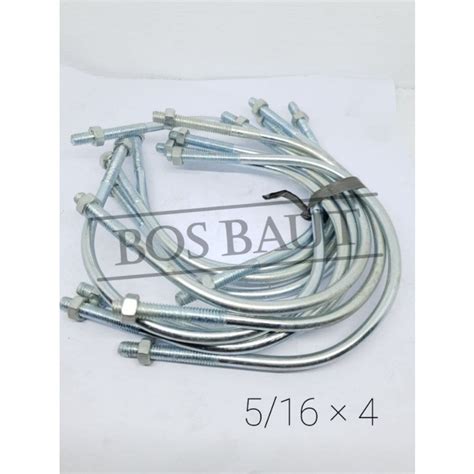 Jual Baut U U Bolt Galvanis 516 X 4 Shopee Indonesia