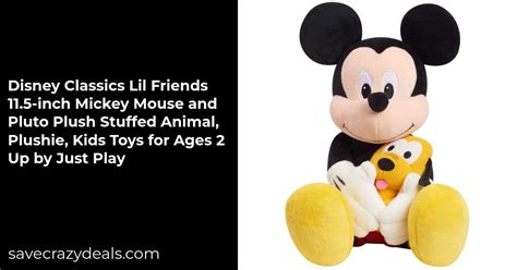 Disney Classics Lil Friends 115 Inch Mickey Mouse And Pluto Plush Stu
