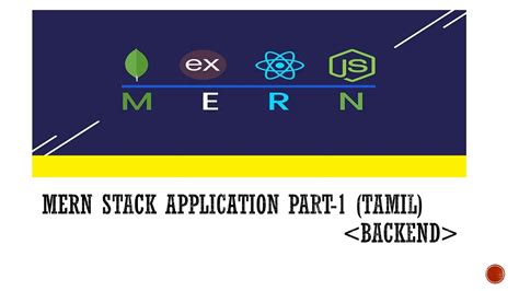 MERN STACK TUTORIAL CRUD PART Explained In TAMIL BACKEND YouTube
