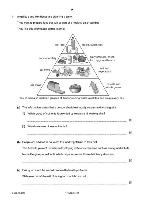 Cambridge Lower Secondary Checkpoint Past Paper P2 October 2017 Scie