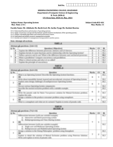 SOLUTION Operating System Question Paper Studypool