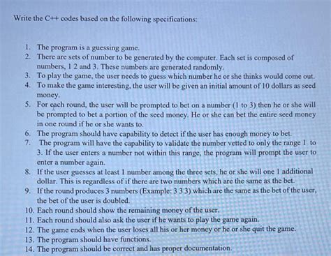 Solved Write The C Codes Based On The Following