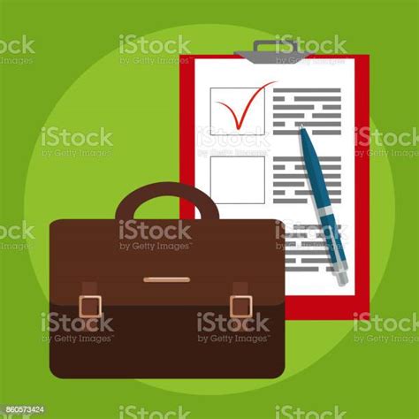 비즈니스 가방 및 서류 작업 아이콘 작업 장비입니다 벡터 일러스트 레이 션 가방에 대한 스톡 벡터 아트 및 기타 이미지 가방 경영자 계산기 Istock
