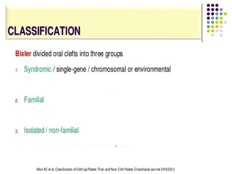 Classification Of Cleft Lip And Cleft Palate And Their Prosthodontic