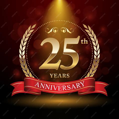 Premium Vector 25th Anniversary Logo Design With Laurel Wreath And