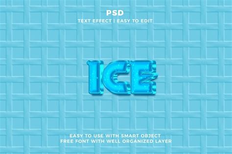 Premium Psd Ice 3d Editable Photoshop Text Effect Style Psd With Background