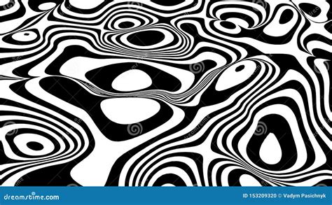 Optical Illusion Wave Abstract 3d Black And White Illusions Stock Illustration Illustration