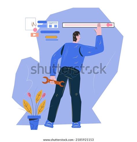 Programmer Software Web Developer Fixing Site Stock Vector Royalty
