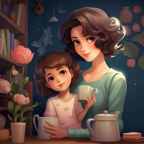 Premium Ai Image Cute Mom