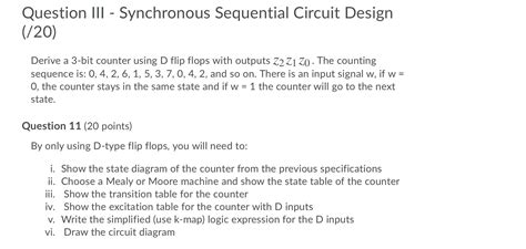 Solved Question Iii Synchronous Sequential Circuit Design