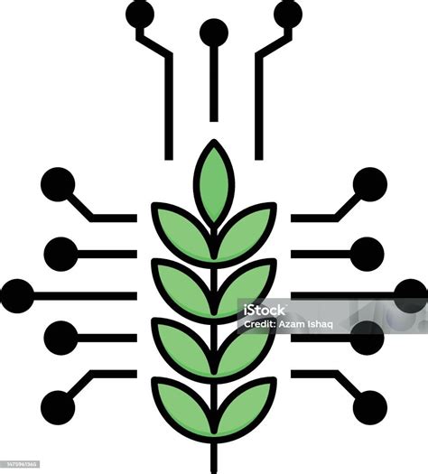 가상 식물 표본 상자 개념 작물 식물 성장 벡터 아이콘 디자인 스마트 농업 기호 전자 농업 기호 디지털 농업 혁명 스톡 일러스트 레이 션 0명에 대한 스톡 벡터 아트 및