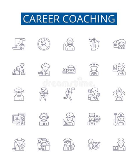 Career Coaching Line Icons Signs Set Design Collection Of Career Coaching Mentoring Advice