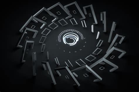 Premium Photo 3d Rendering Dark Creative Polygon Elements