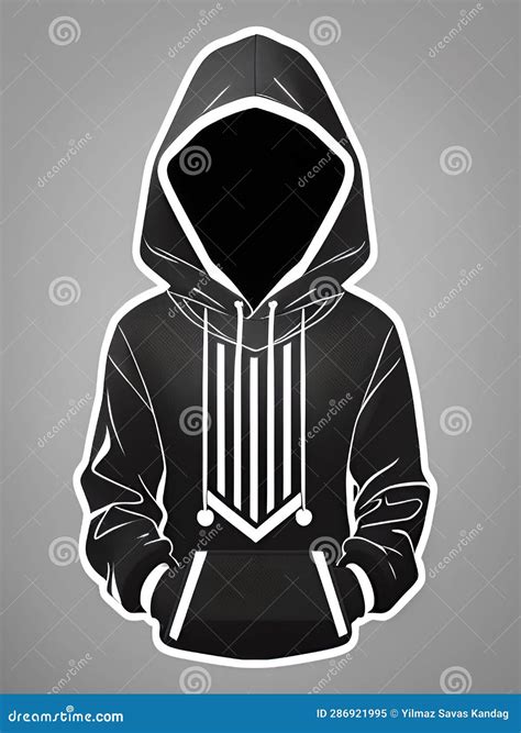 Silhouette Of Hacker Wearing Black Hoodie Sweatshirt Stock Vector Illustration Of Cartoon