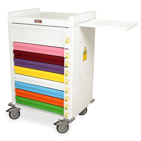 Aluminum Mri Compatible Pediatric Crash Cart Nine Drawers Breakaway