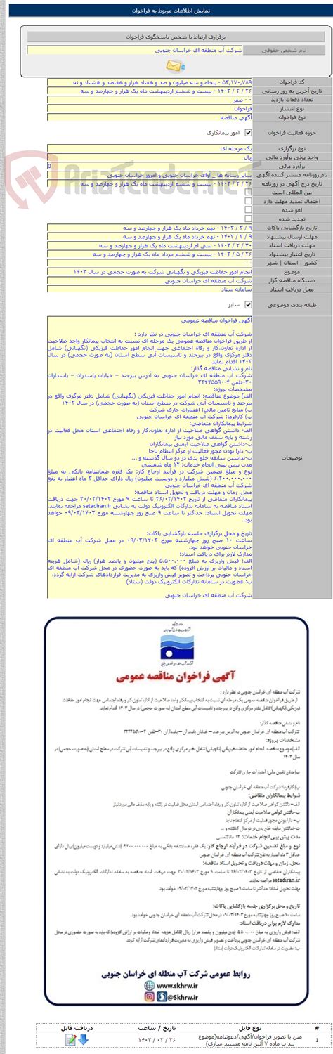 انجام امور حفاظت فیزیکی و نگهبانی شرکت به صورت حجمی در سال ۱۴۰۳