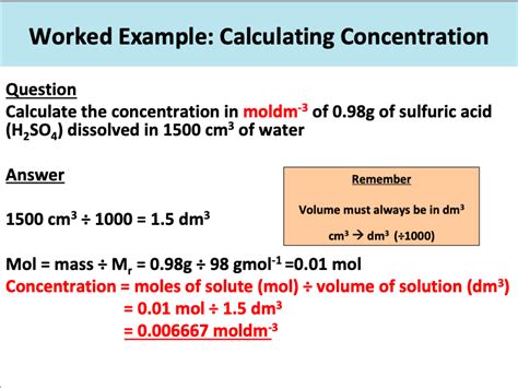 Gcse Chemistry Concentration Of Solutions Teaching Resources