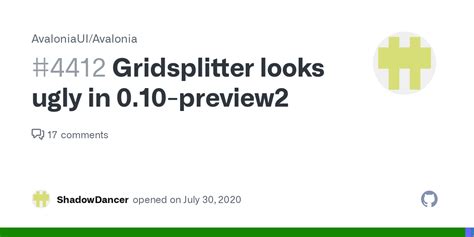 Gridsplitter Looks Ugly In 010 Preview2 · Issue 4412 · Avaloniauiavalonia · Github
