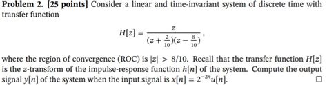 Solved Problem 2 25 Points Consider A Linear And