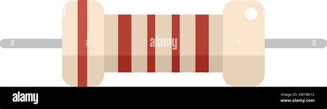 Power Resistor Icon Flat Vector Electric Circuit Capacitor Chip Isolated Stock Vector Image