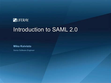 Introduction To Saml 2 0 Introduction Software Engineer Web Development
