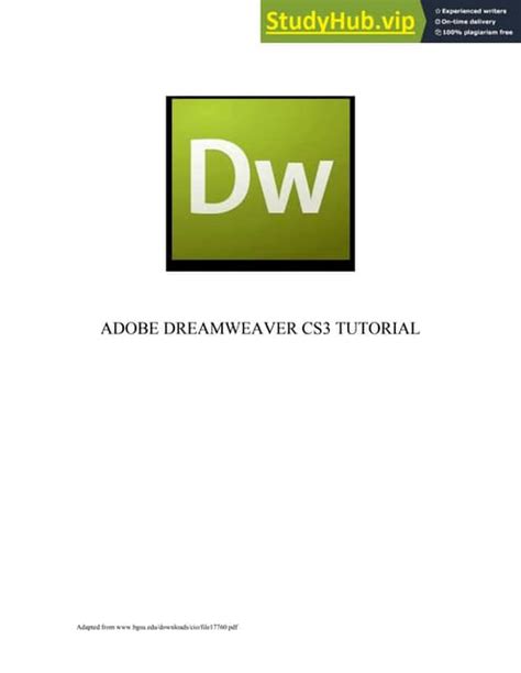Adobe Dreamweaver Cs3 Tutorial Pdf