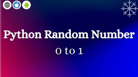 Random Number Between 0 And 1 Python