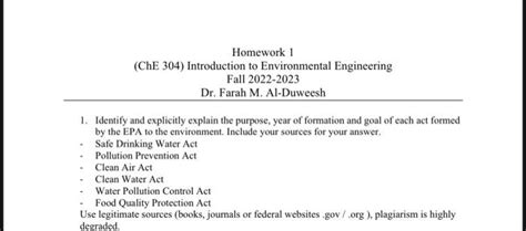 Solved Homework 1 Che 304 Introduction To Environmental