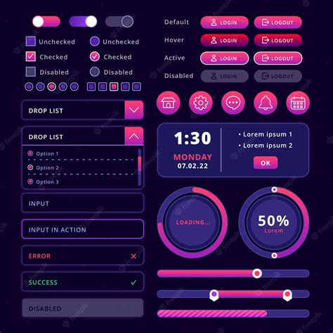 Premium Vector Gradient Ui Kit Collection