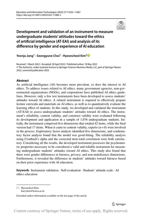 Development And Validation Of An Instrument To Measure Undergraduate