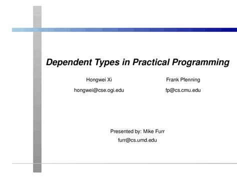 Dependent Types In Practical Programming Cmsc 631 Docsity