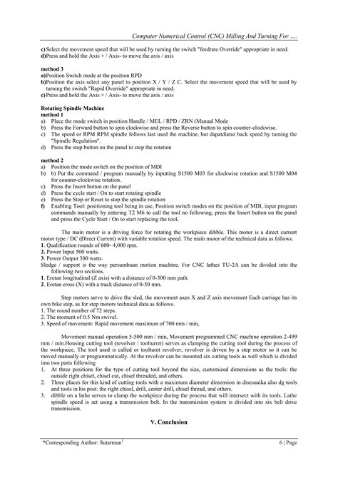 Computer Numerical Control Cnc Milling And Turning For Machining