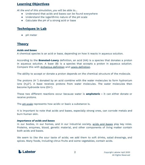 Solved Labster Virtual Lab Manual Acids And Bases Chegg
