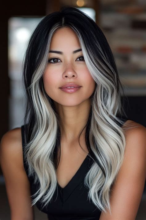 Perfect 17 Balayage On Black Hair Ideas Silver Hair Color Black Hair