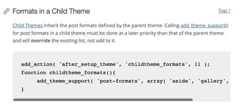 Theme Handbook Incorrect Formatted Code Snippets On Post Formats