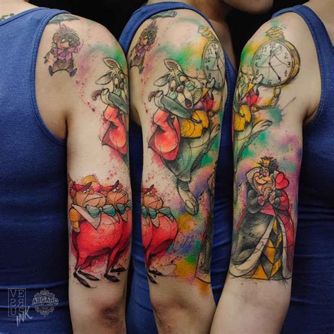 Alice In Wonderland Tattoo Half Sleeve Best Tattoo Ideas Gallery