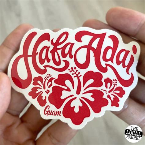 Hafa Adai Guam Hibiscus Sticker Guamanian Chamorro Flower Decal Etsy