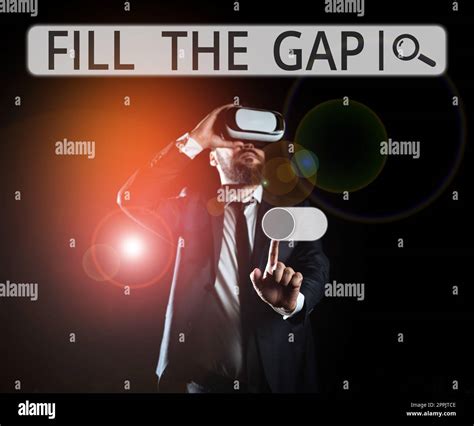 Conceptual Display Fill The Gap Concept Meaning Put He Missing Part In