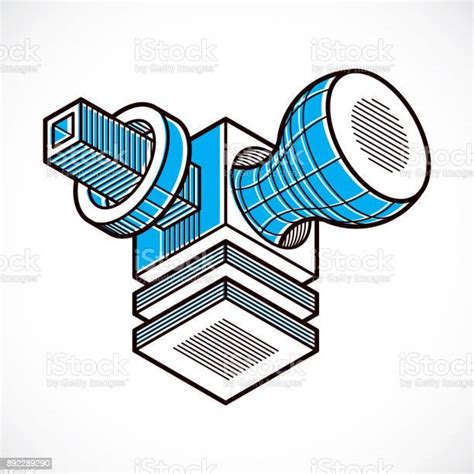 추상적인 벡터 아이소메트릭 차원 모양 기하학적 수치를 사용 하 여 만든 0명에 대한 스톡 벡터 아트 및 기타 이미지 0명 3차원 형태 개념과 주제 Istock